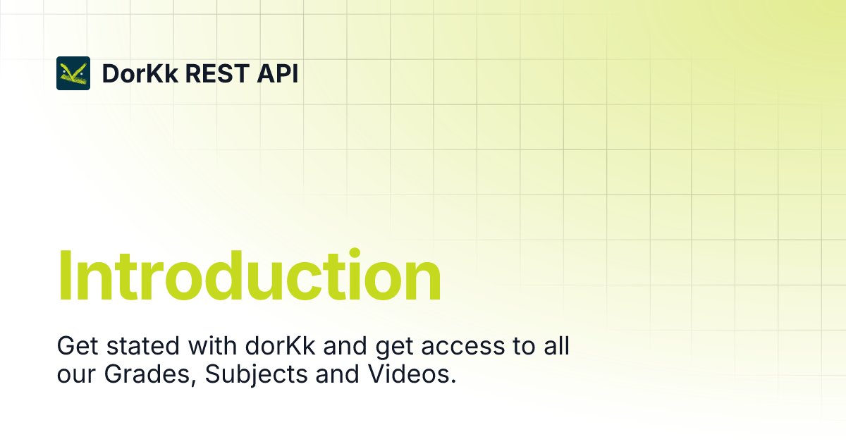 Introduction | DorKk REST API