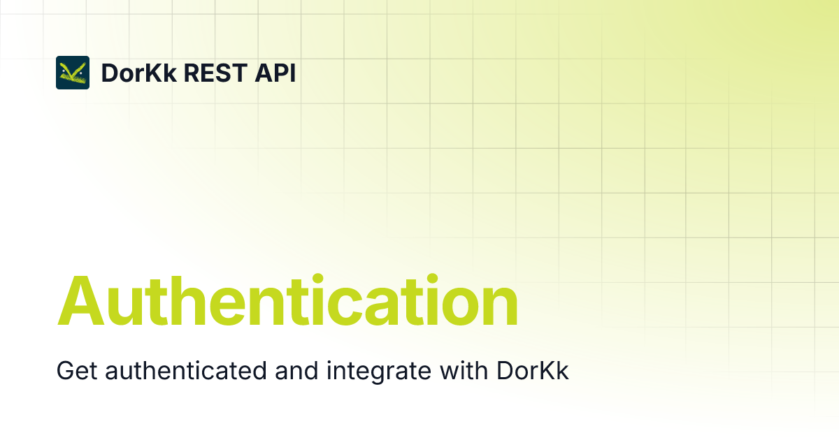 Authentication | DorKk REST API